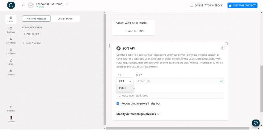 Integrating a Messenger Bot with Your CRM | AdLeaks
