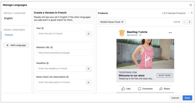 Facebook Dynamic Ads: Create for Multiple Languages and Countries | AdLeaks